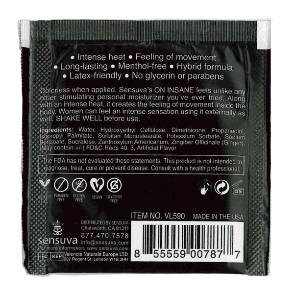 Sensuva – Ultra-Stimulating ON INSANE - Cherry Pop - Foil 6ml/0.20 fl ...