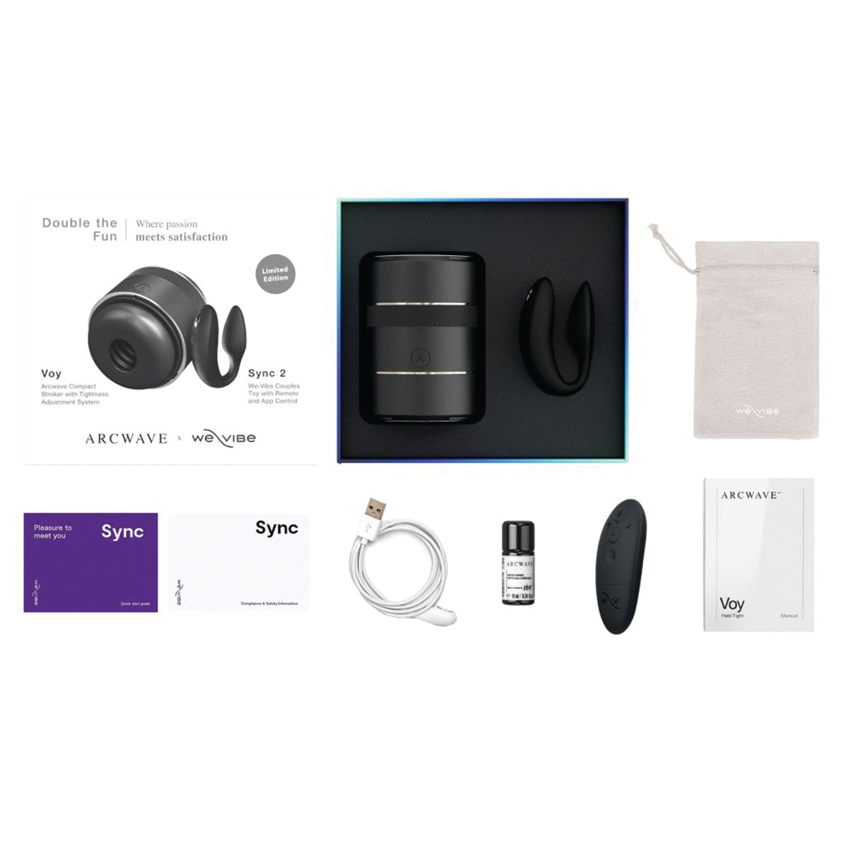 Arcwave X We-Vibe® - Limited Edition - Double the Fun Kit - Black - BMS Enterprises