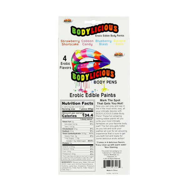 Hott Products - Bodylicious Erotic Edible Paint Body Pens – 4 Pack ...